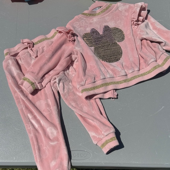 Matching Sets | Disney Pink Velour Tracksuit With Glitter Minni Design ...
